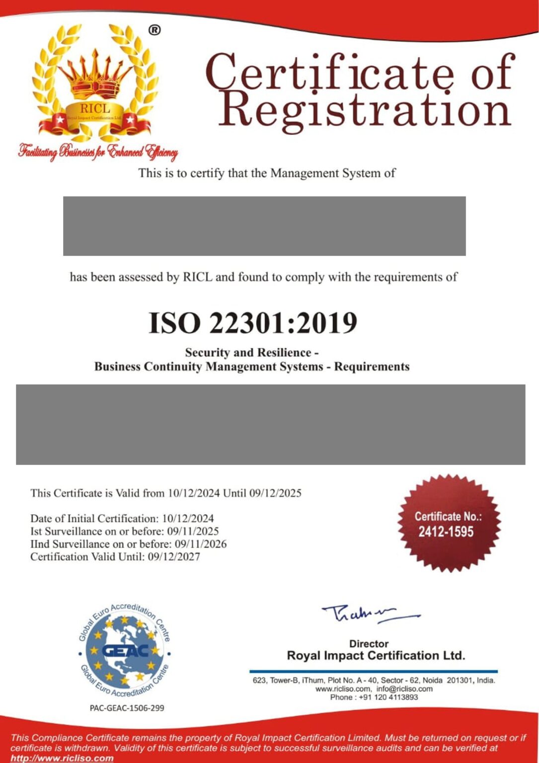 ISO 22301:2019 – PT. CITRA SERTIFIKASI INDONESIA